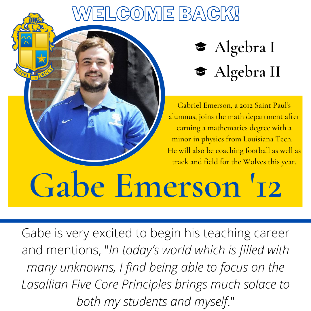 New Teacher - Gabriel Emerson - Saint Paul's School